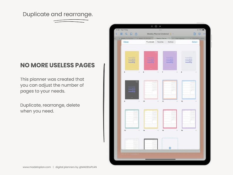 Digital Monthly Planner | Monthly Calendar | Month at a Glance ...