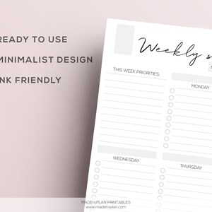 Weekly to Do List Printable - Weekly to Do List - Weekly Schedule ...