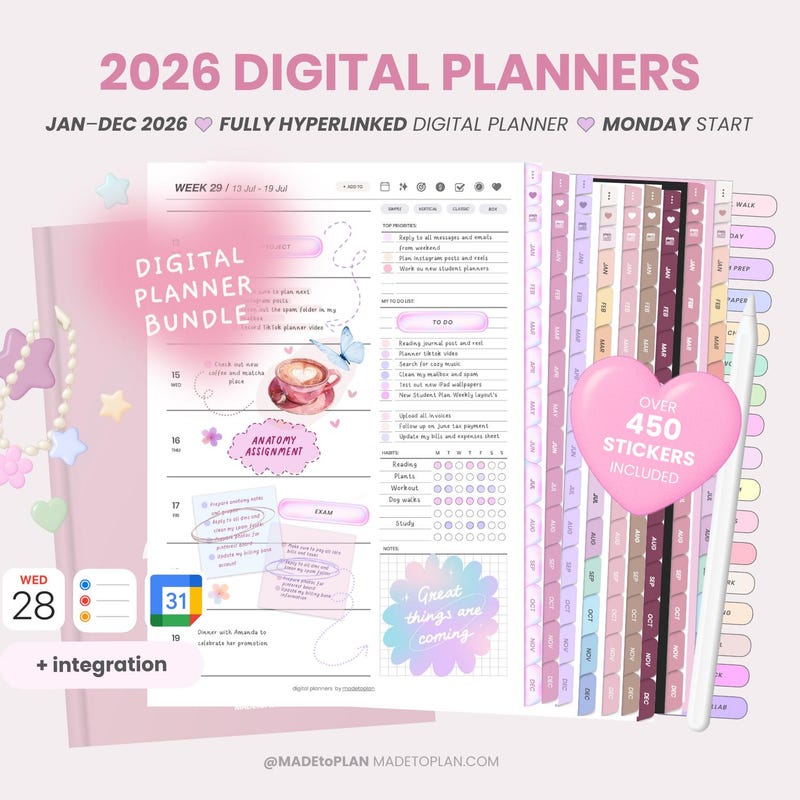 2026 Daily Planner Cute - Etsy