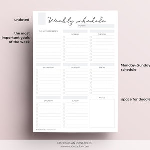 Weekly to Do List Printable - Weekly to Do List - Weekly Schedule ...