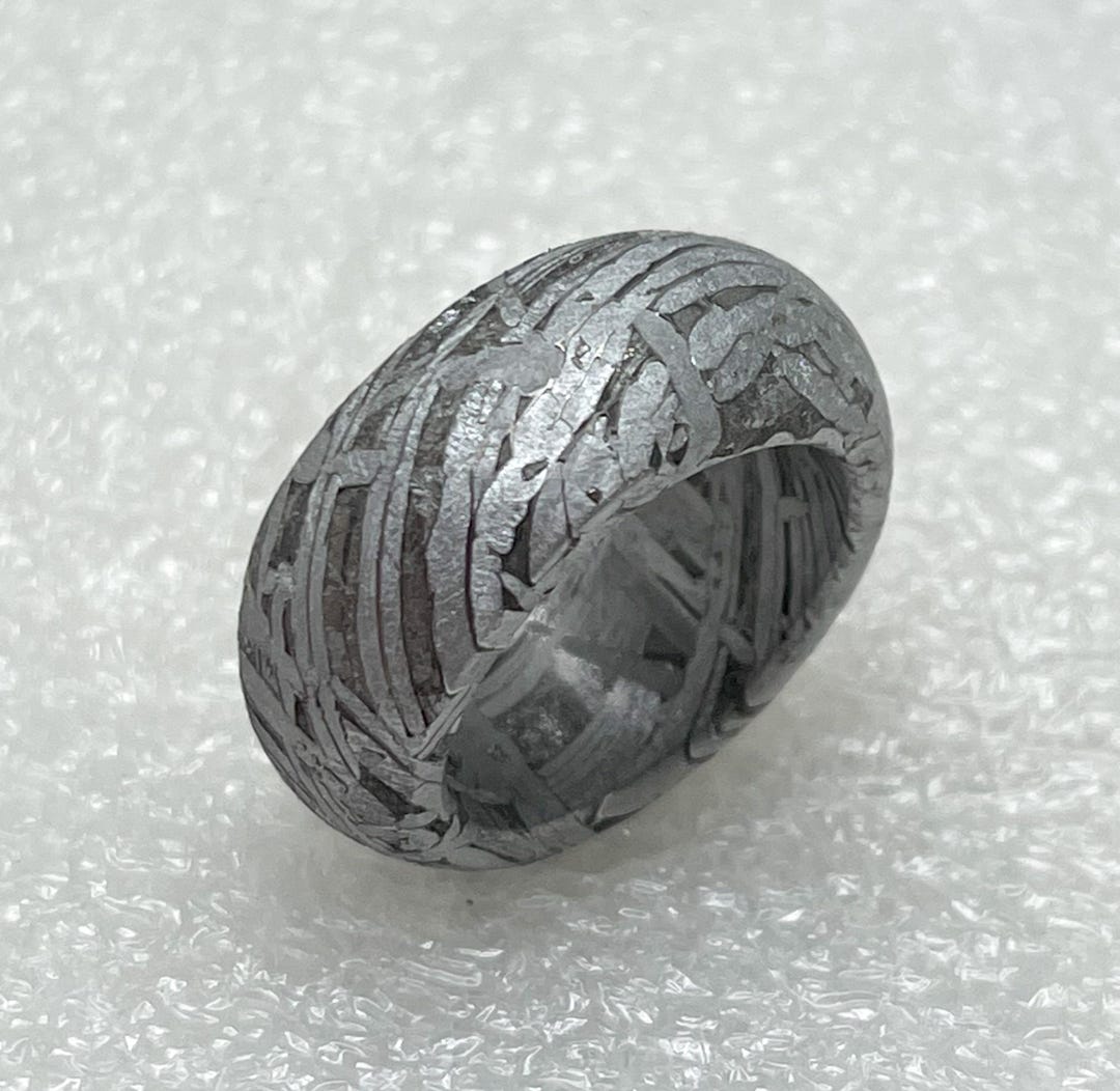 Muonionalusta Meteorite Ring, Natural Meteorite Carved Ring, Wedding ...