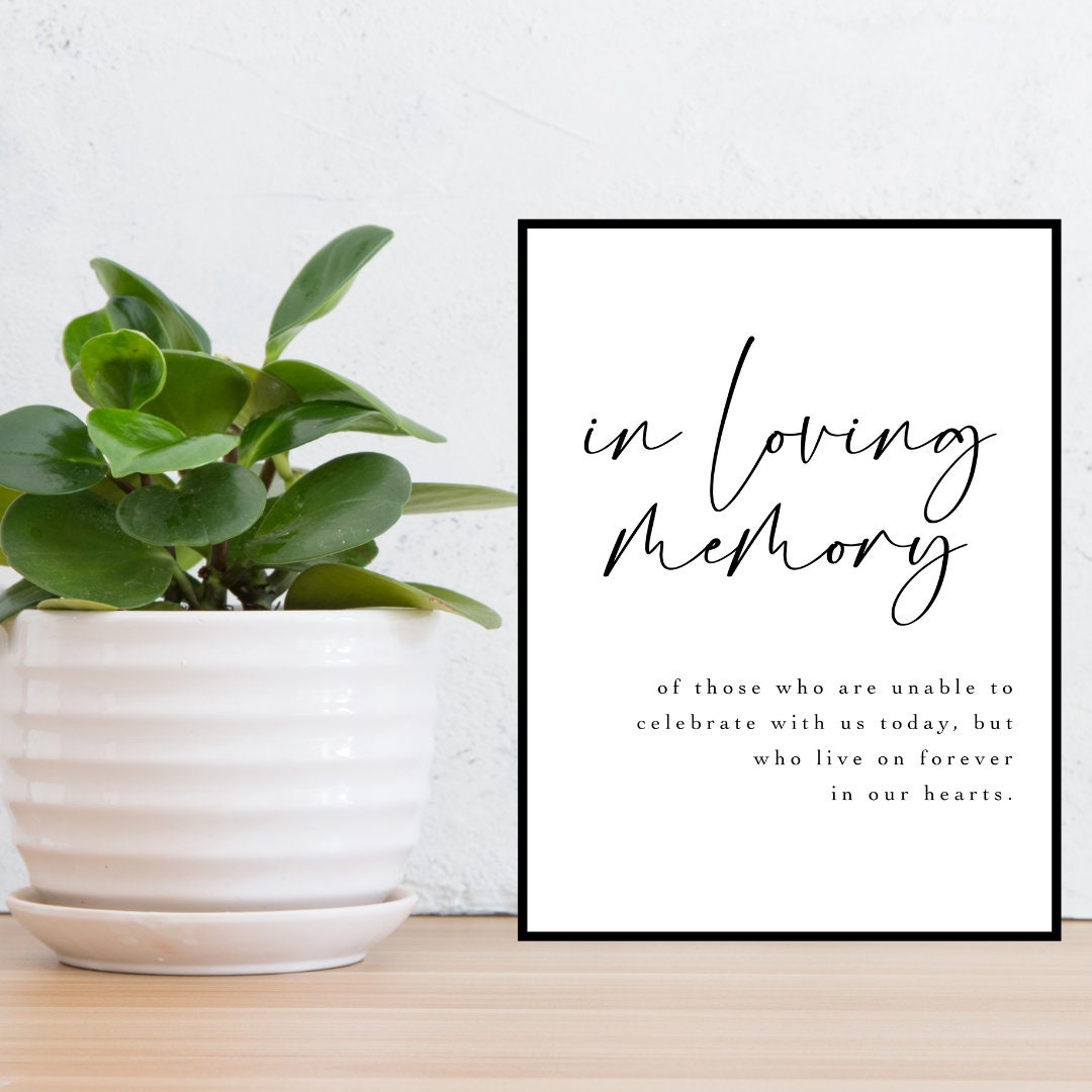 Wedding Printable - in Loving Memory - Etsy