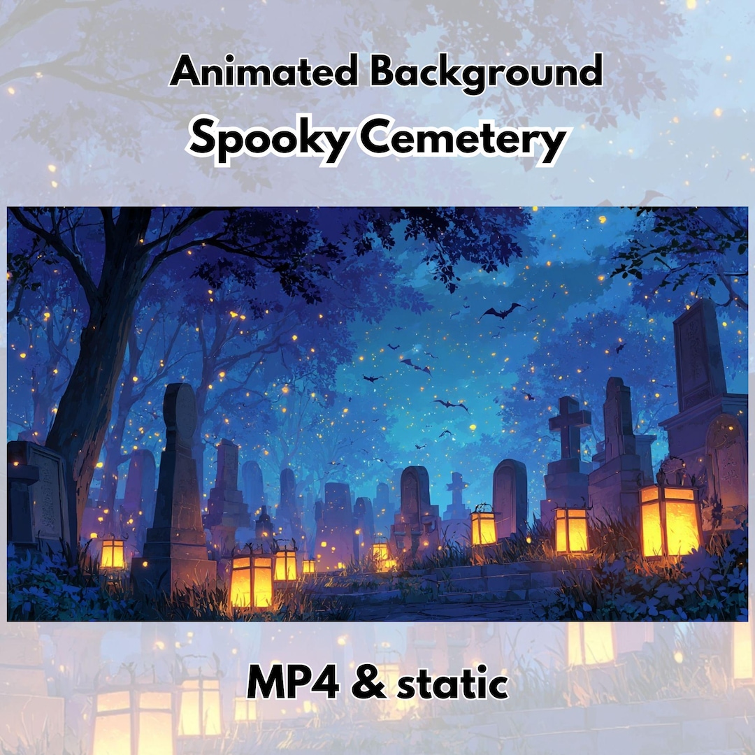 Spooky Cemetery Vtuber Background: Eerie Gothic Stream Backdrop ...