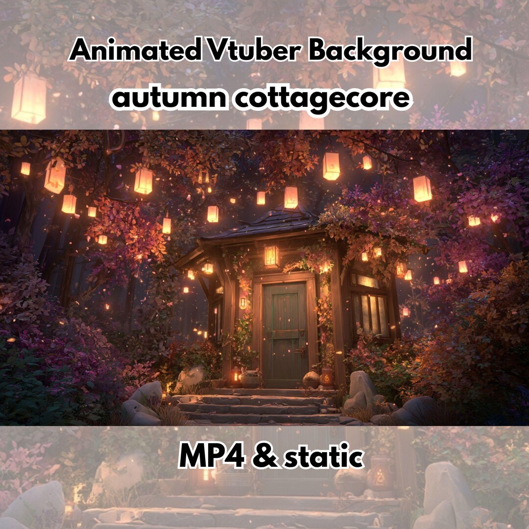 Animated Cottagecore Vtuber Background: Cozy Autumn Cottage (digital ...