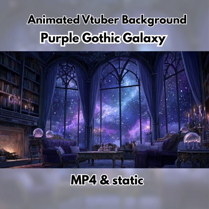 Purple Gothic Galaxy Vtuber Background | Anime Room (digital Download ...