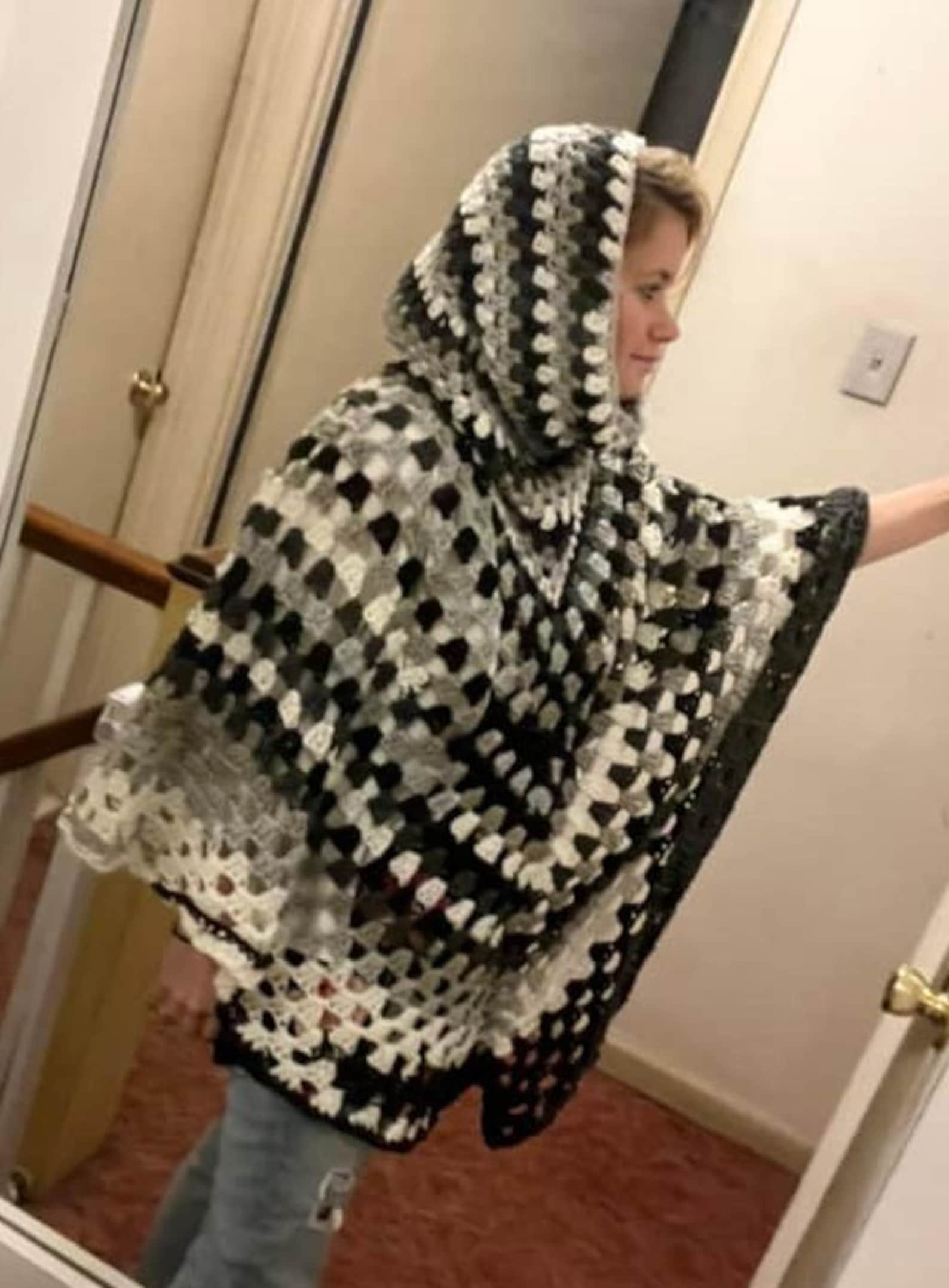 Hooded Poncho crochet Pattern Only - Etsy