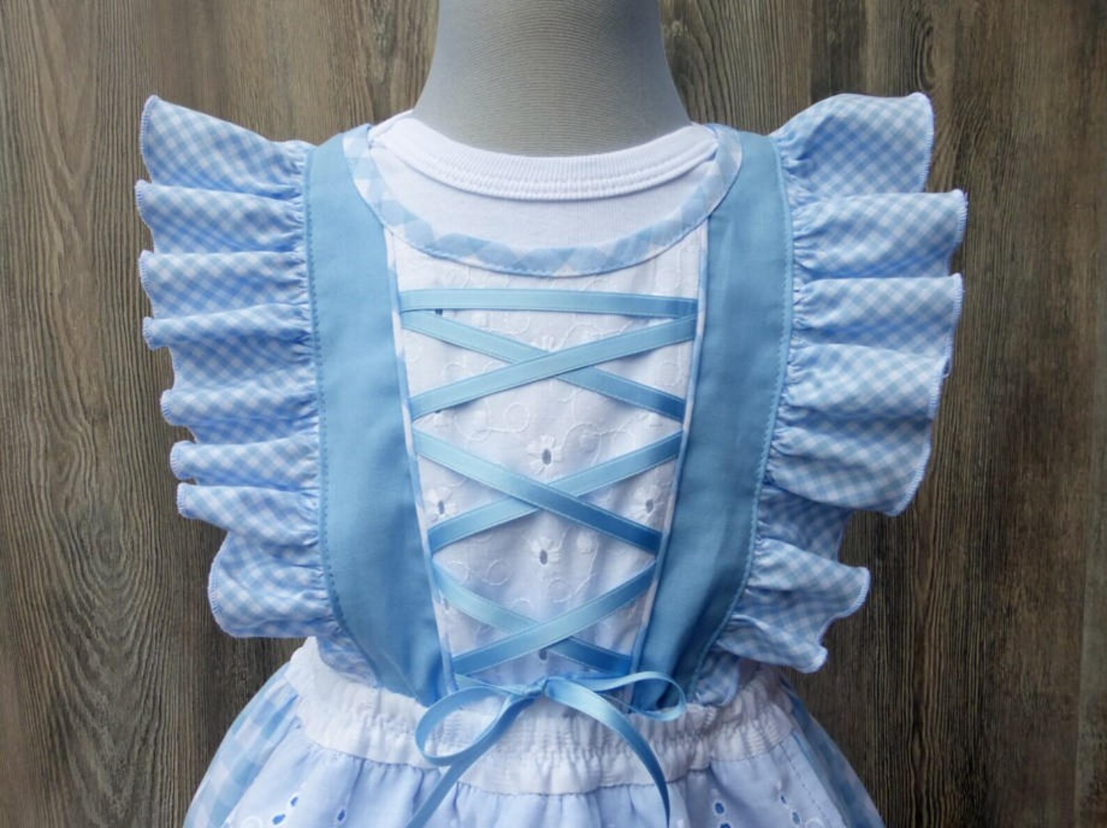 Babys First Dirndl, Baby Dirndl, Light Blue Checkered Christening Robe ...