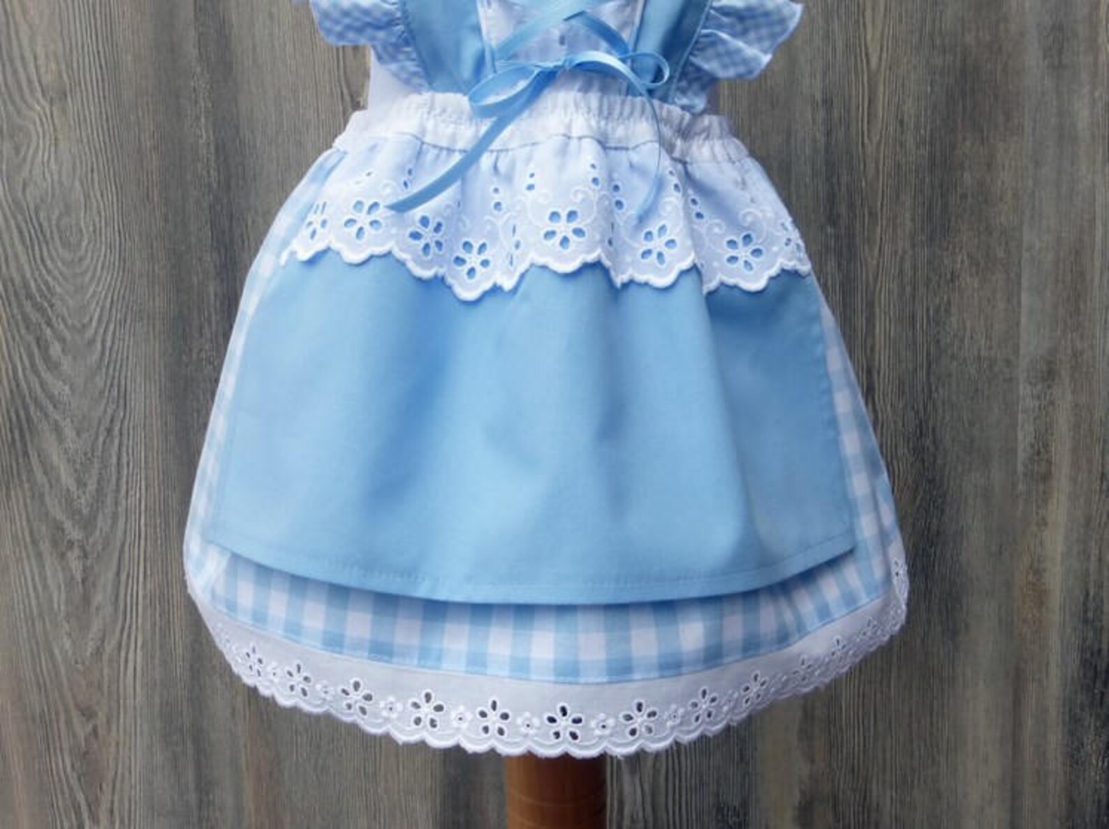Babys First Dirndl, Baby Dirndl, Light Blue Checkered Christening Robe ...