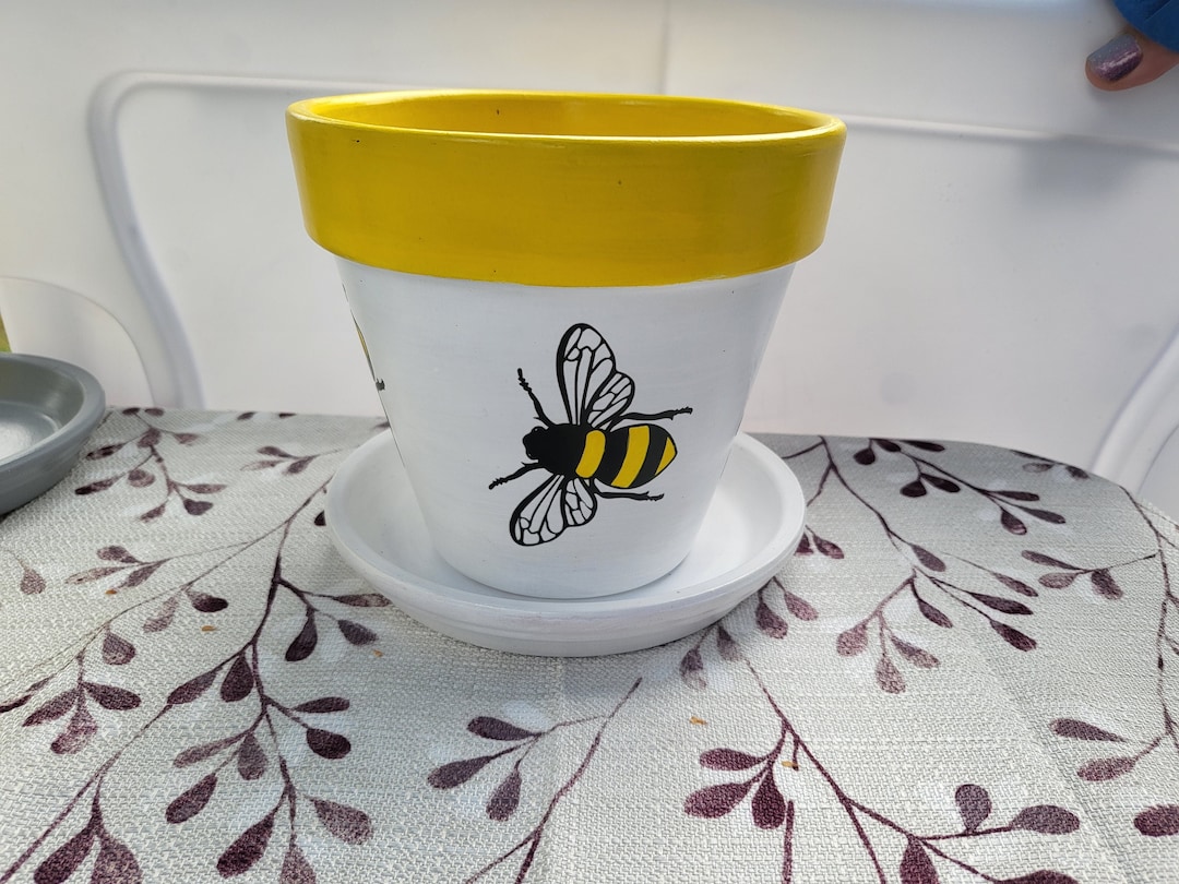 Bumble Bee Clay Pot 6 Inches - Etsy