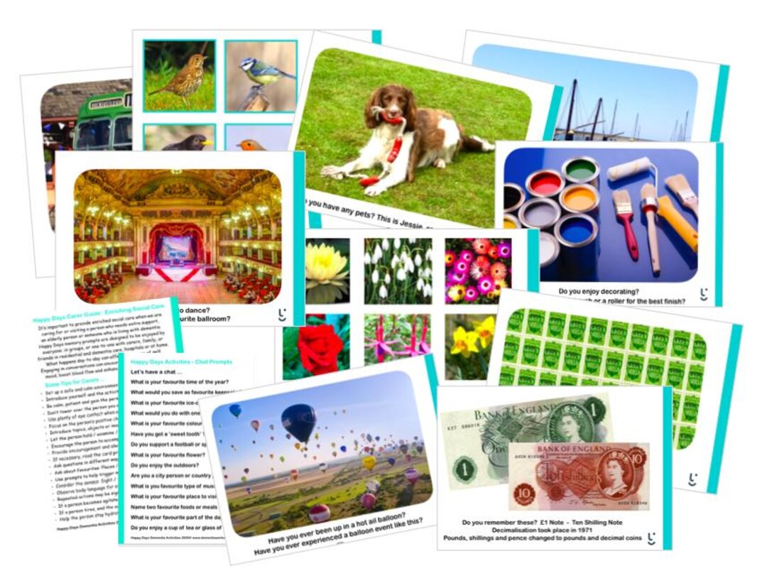Dementia Conversation / Picture Cards in Wallet - Etsy UK