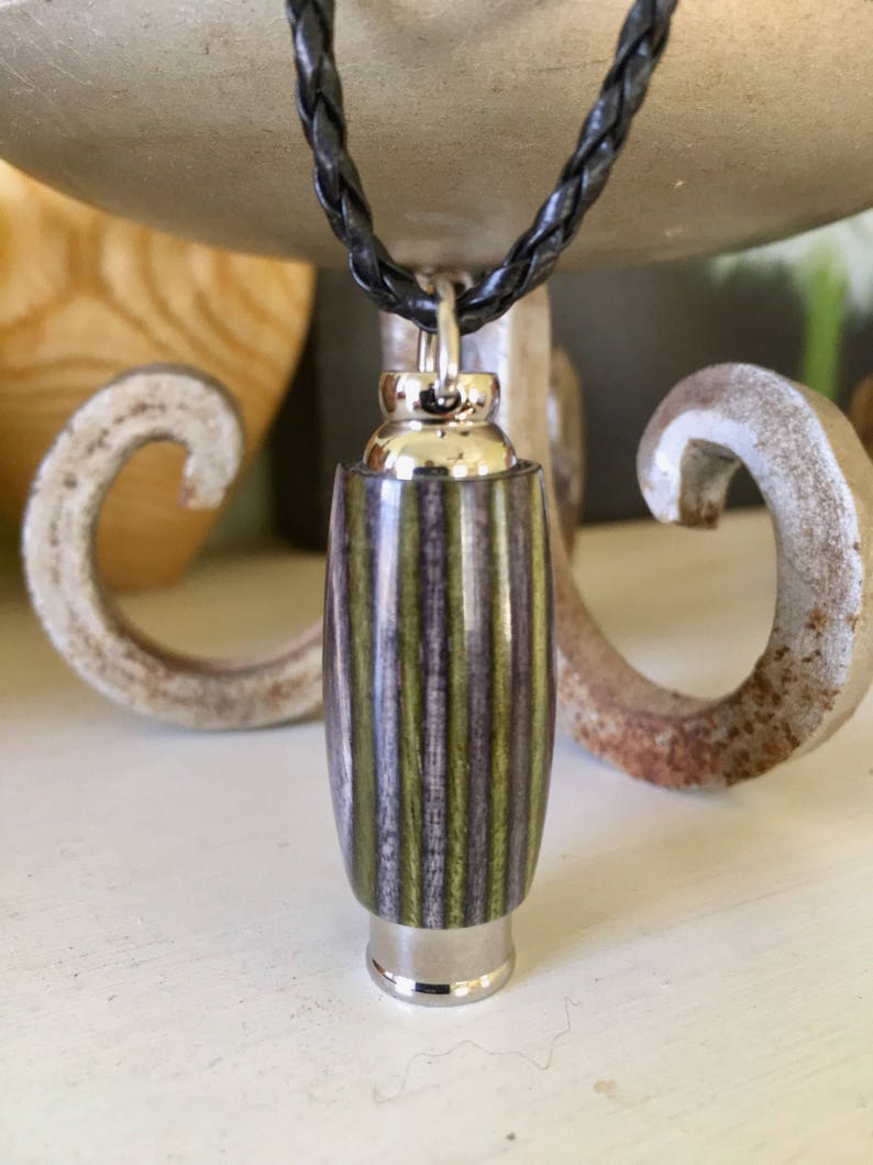 Hand Turned Olive Drab & Grey Laminate Wood Stainless Steel - Etsy