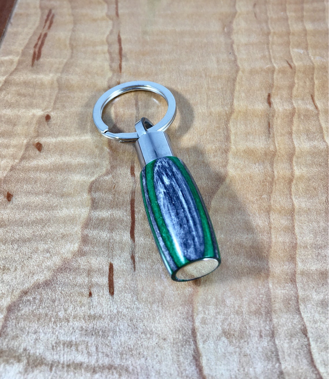 Green & Grey Laminate Wood Cremation Keychain Cremation | Etsy