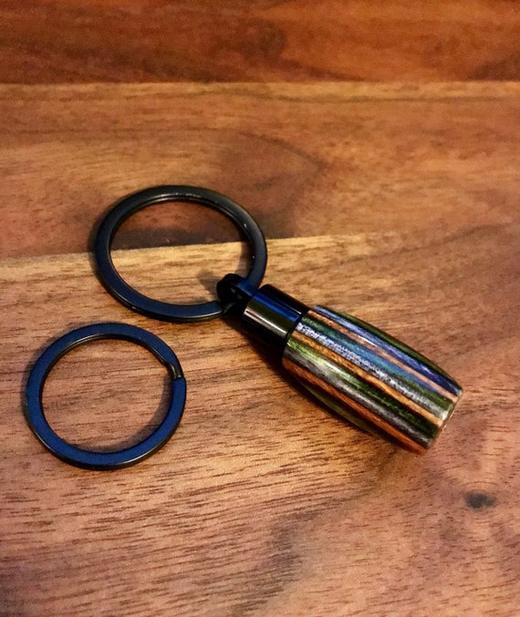 Mountain Camo Laminate Wood & Black Stainless Steel Key Ring | Etsy