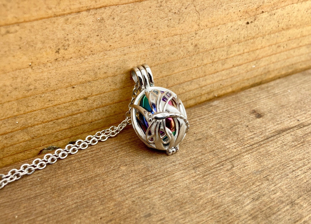 Dragon Fly Cremation Cage Locket With Multi Color Stainless Steel Urn ...