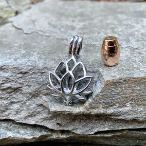Silver Metal Lotus Flower Cage Locket With Rose Gold Color - Etsy