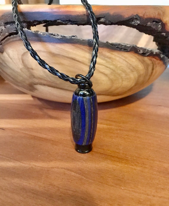 Royal Blue and Grey Turned Laminate Wood & Black Stainless - Etsy