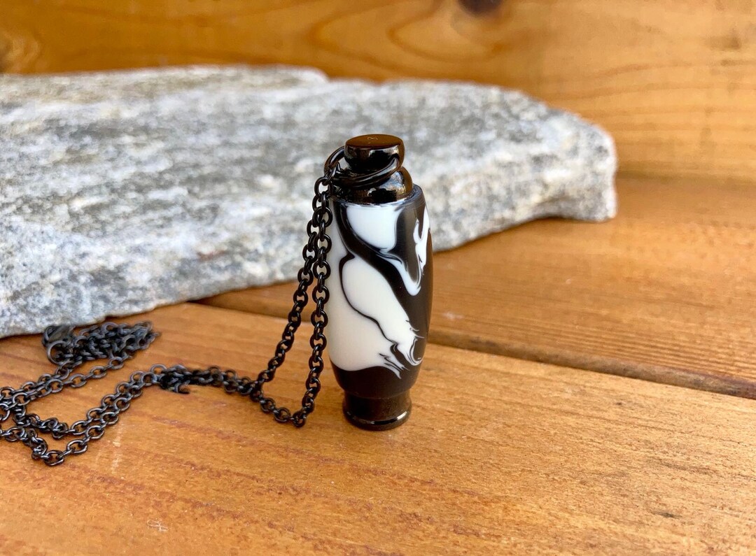 Cremation Jewelry | Simply Black and White Alumilite & Stainless Steel ...