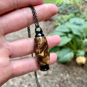 Waterproof Cremation Jewelry | Java Gold Acrylic & Black Stainless ...