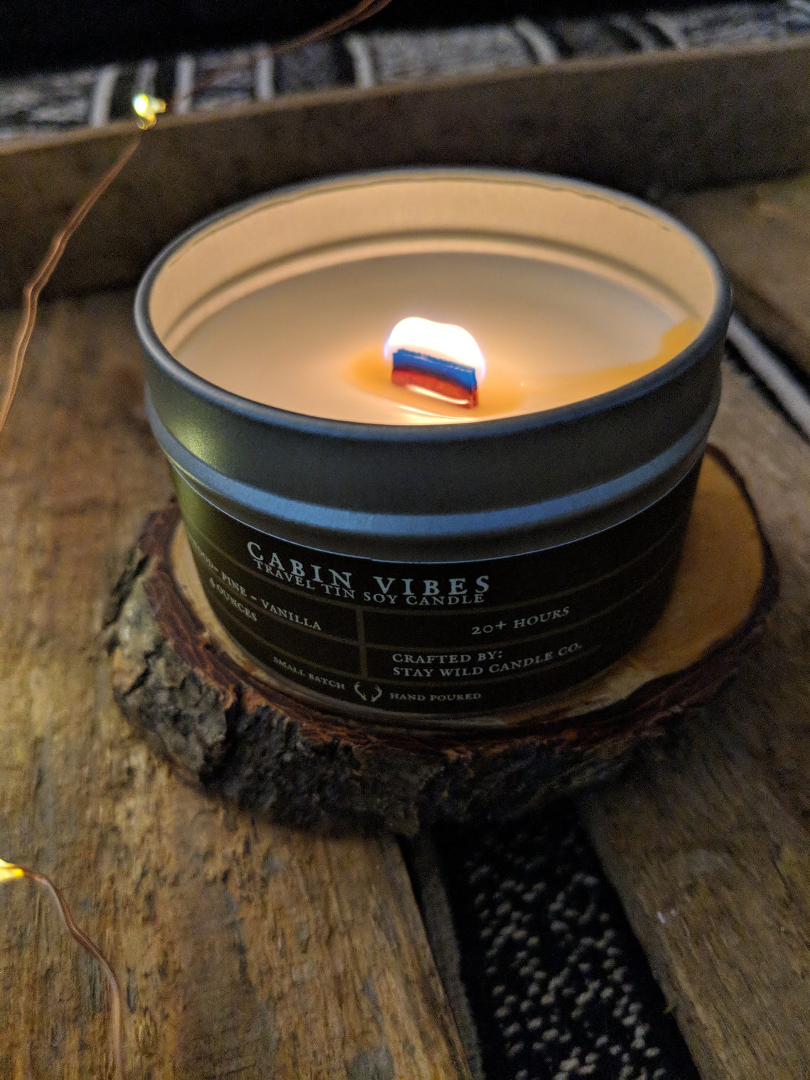 Cannabis Flower // 4 Oz Travel Tin Soy Candle With Wooden Wick ...