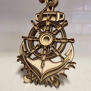 Nautical Ship Wheel Anchor 9 Layer Wood Art 3D Mandala - Etsy