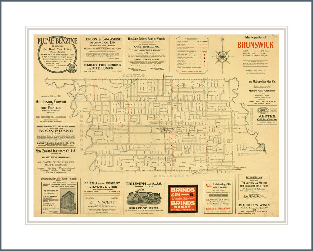Vintage Archival Reproduction Map of Brunswick No 63 - Etsy