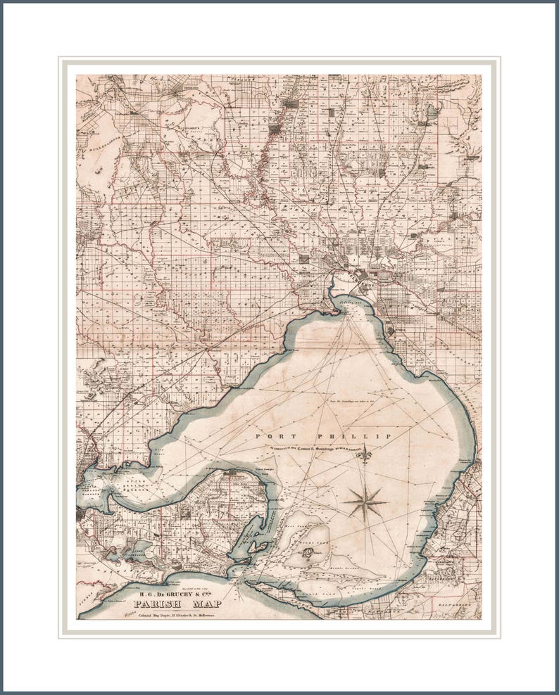 Vintage Archival Reproduction Map of Melbourne - Etsy Australia