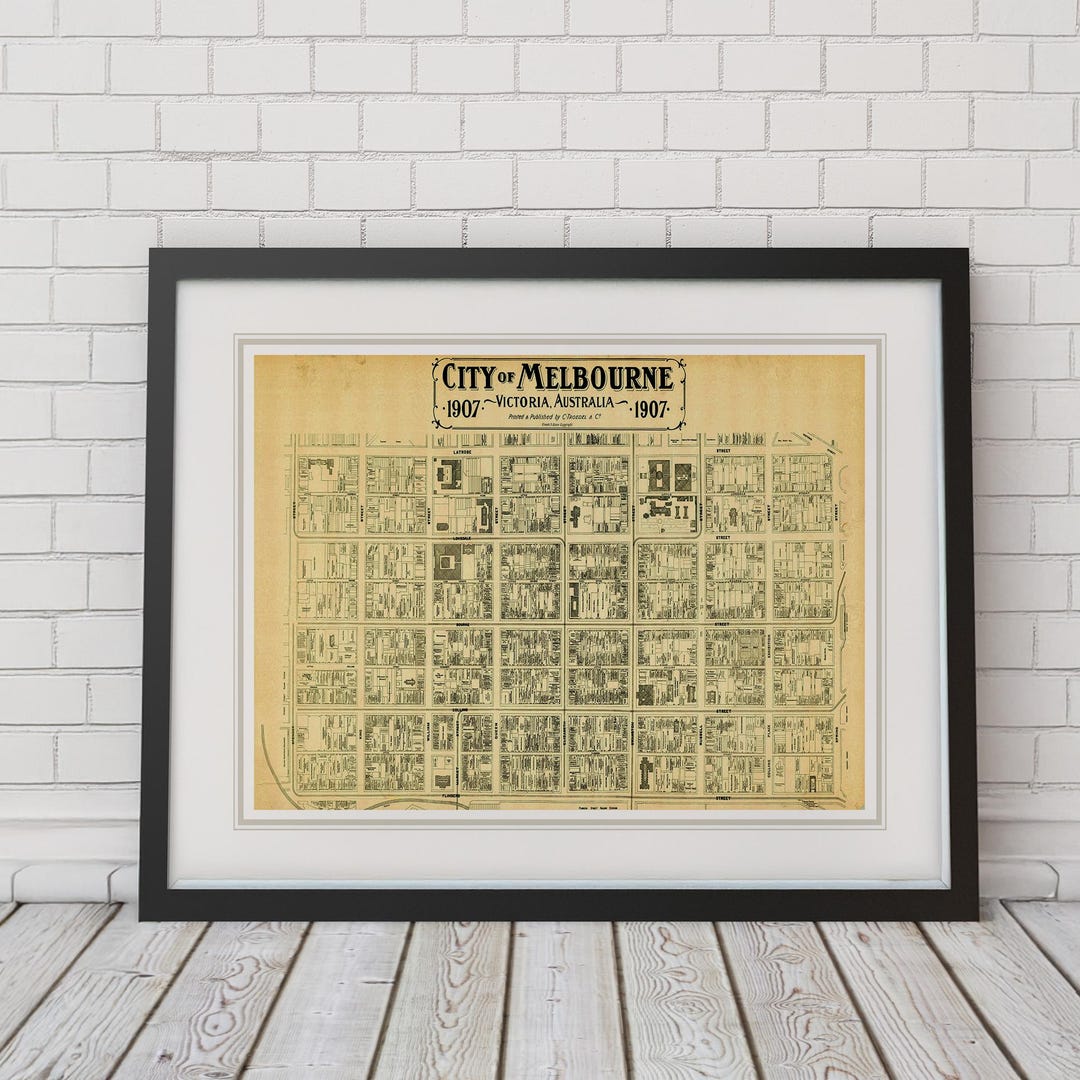 Vintage 1907 Melbourne Historical Map - Etsy