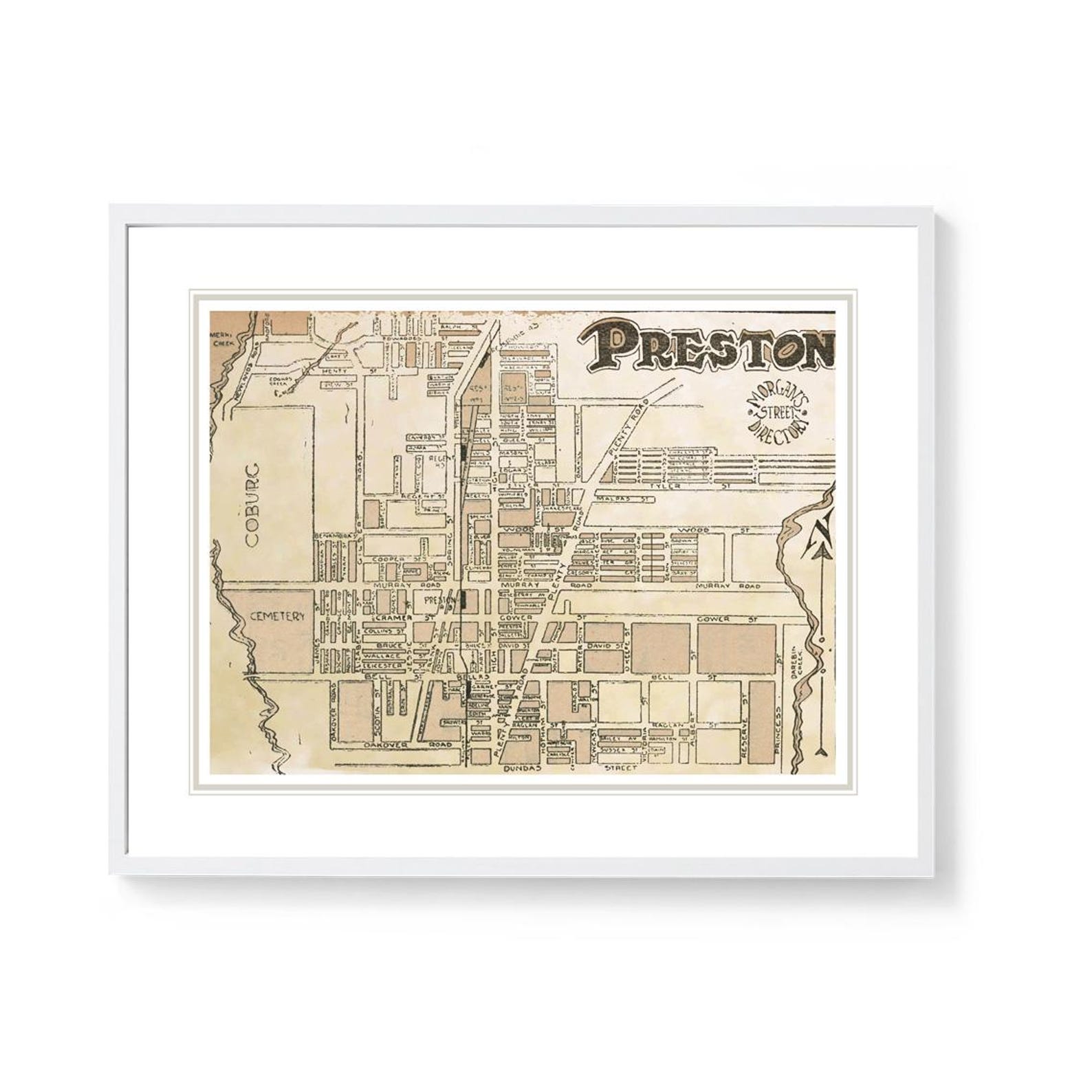 Vintage Preston Map - Etsy