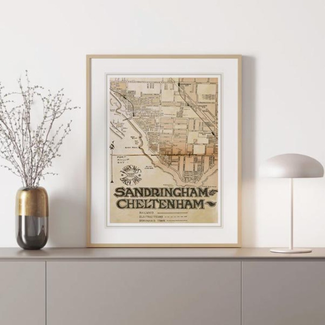 Vintage Sandringham & Cheltenham Map - Etsy