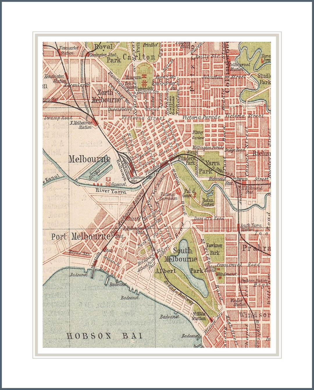 Vintage Archival Reproduction Map of Melbourne No 19 - Etsy