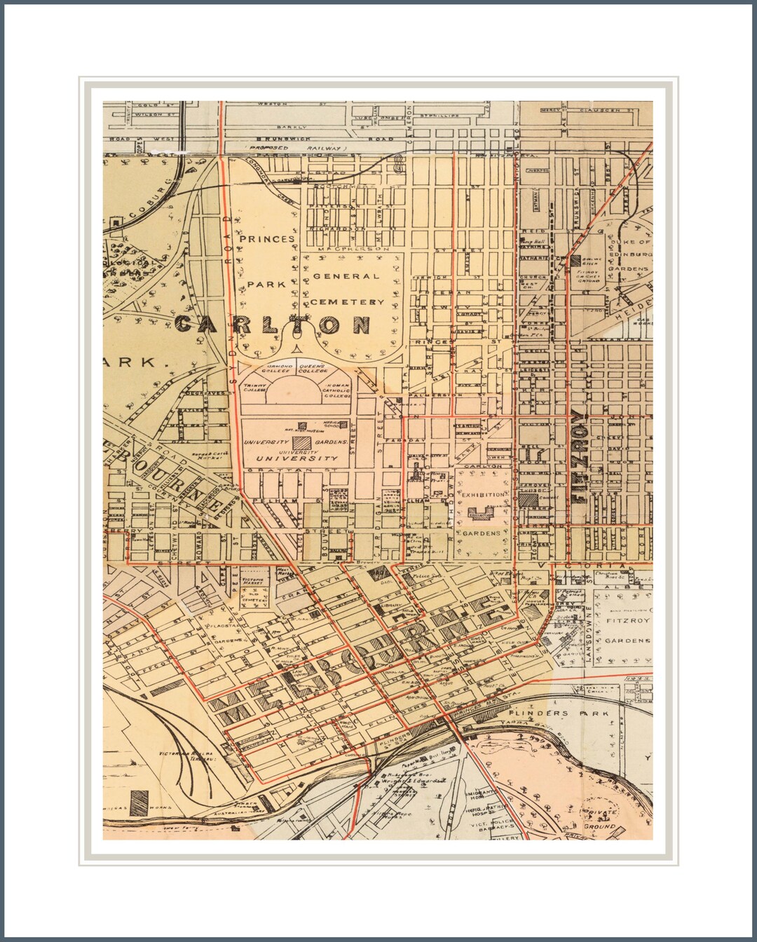Vintage Archival Reproduction Map of Carlton No 9 - Etsy