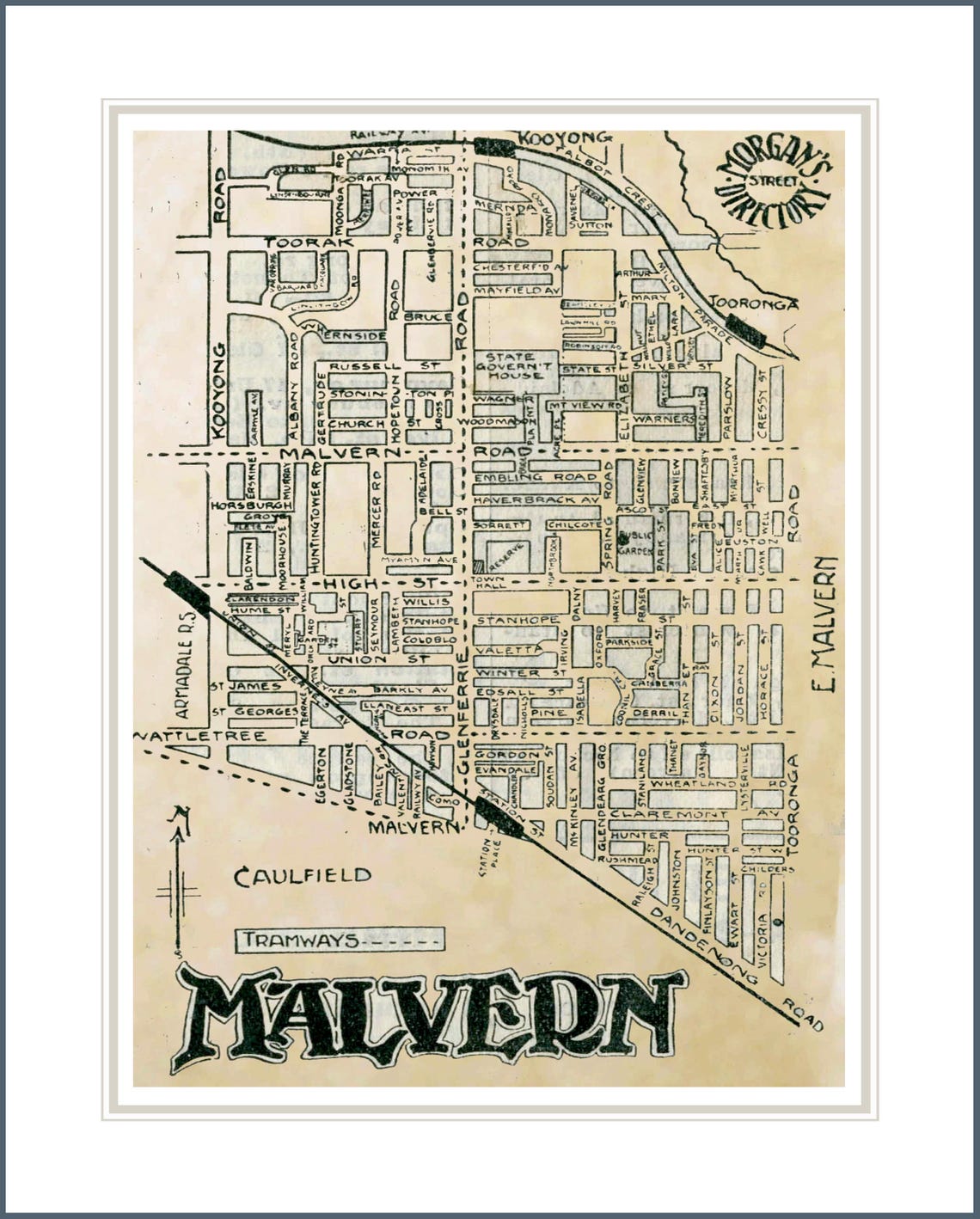 Vintage Archival Reproduction Map of Malvern No 132 - Etsy