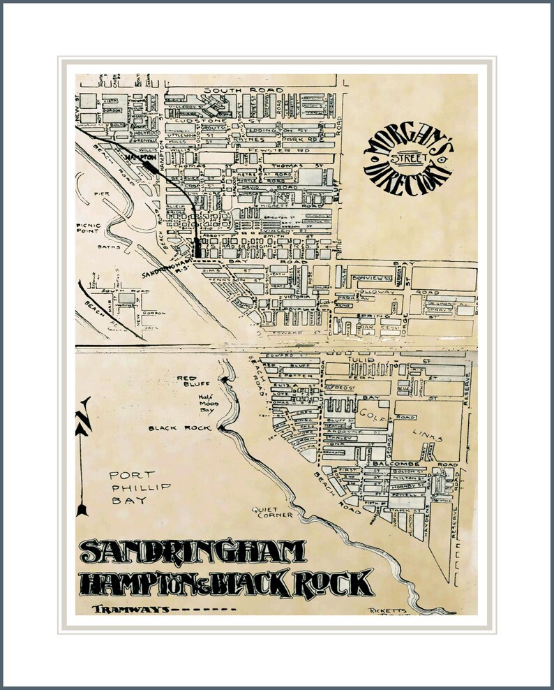 Vintage Archival Reproduction Map of Sandringham No 134 - Etsy Australia