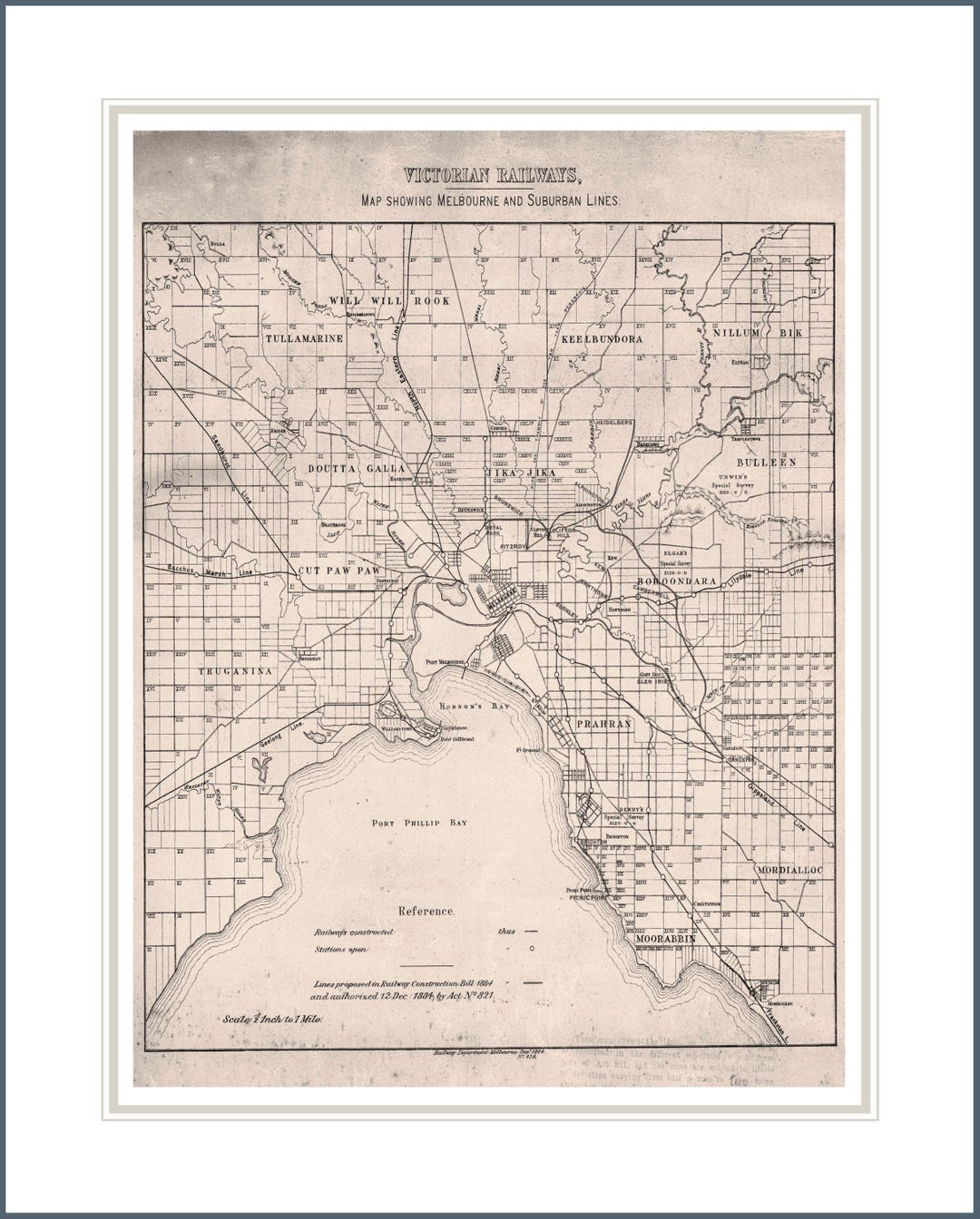 1921 Vintage Archival Reproduction Map of Victorian Railways No 11 - Etsy
