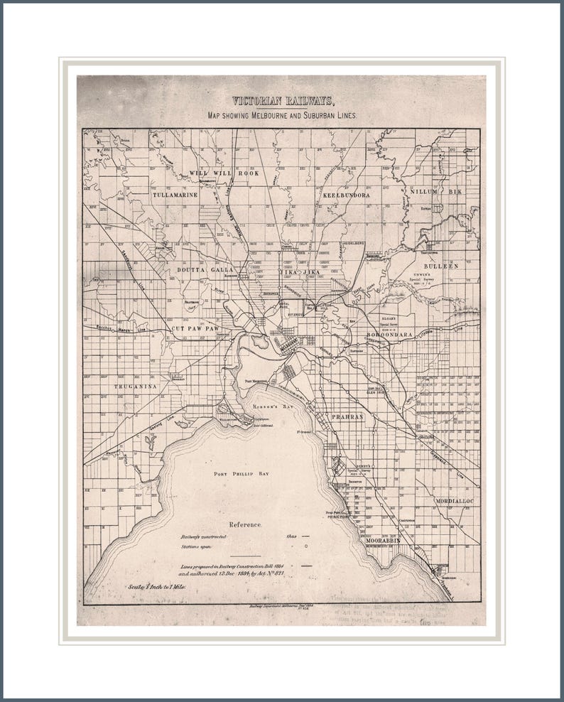 1921 Vintage Archival Reproduction Map of Victorian Railways No 11 - Etsy
