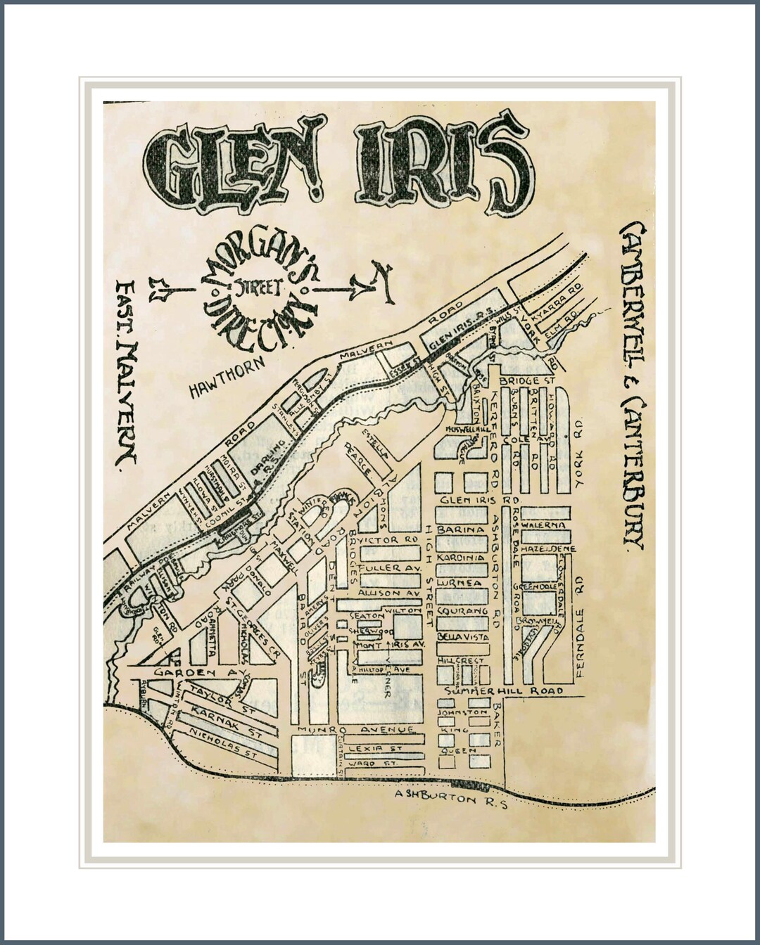 Vintage Archival Reproduction Map of Glen Iris No 130 - Etsy