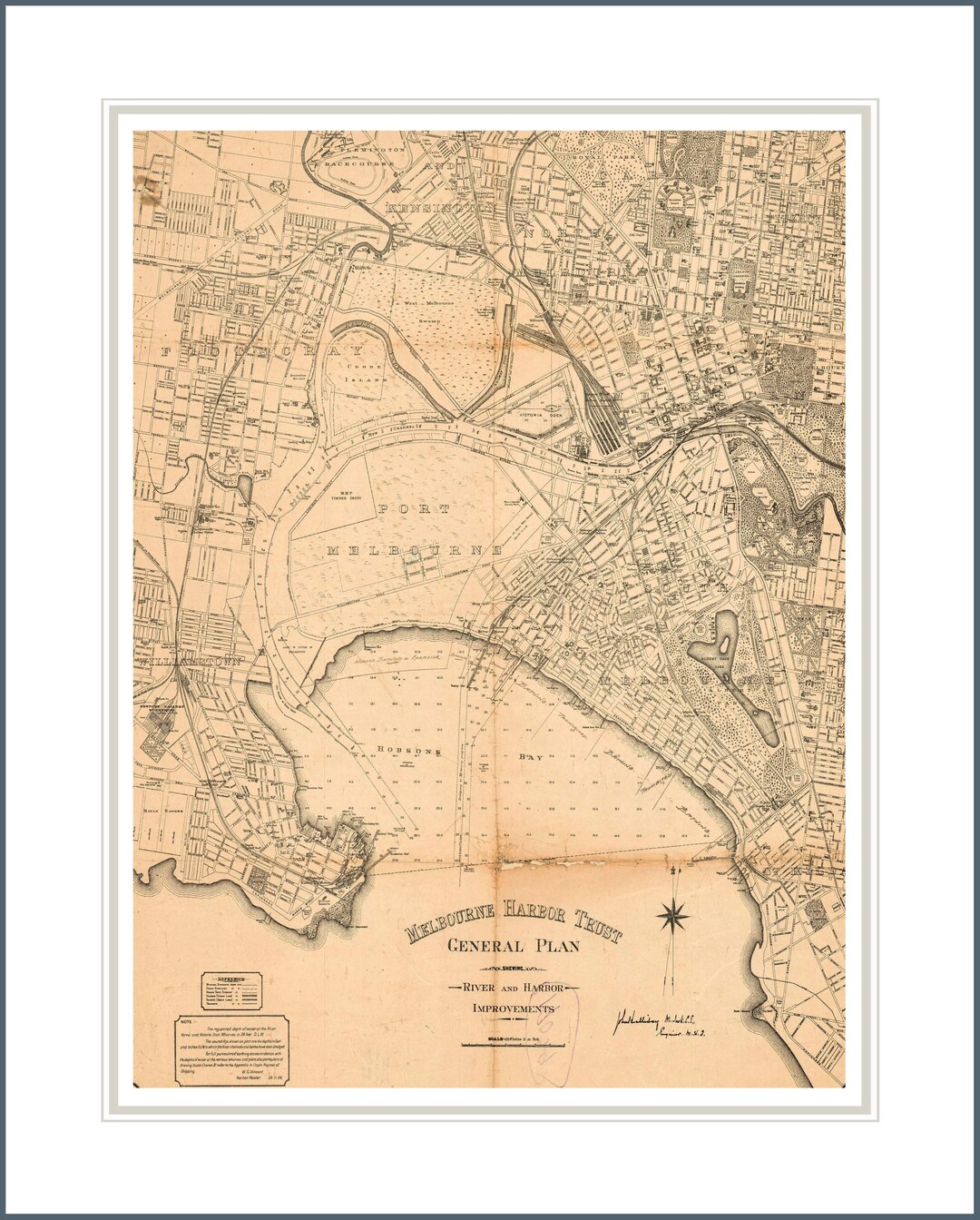 Vintage Archival Reproduction Map of Melbourne Harbor Trust No 10 - Etsy