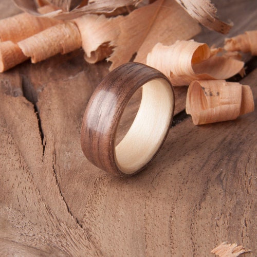 Bentwood Walnut Maple Ring Bentwood Ring Wood Ring Maple - Etsy