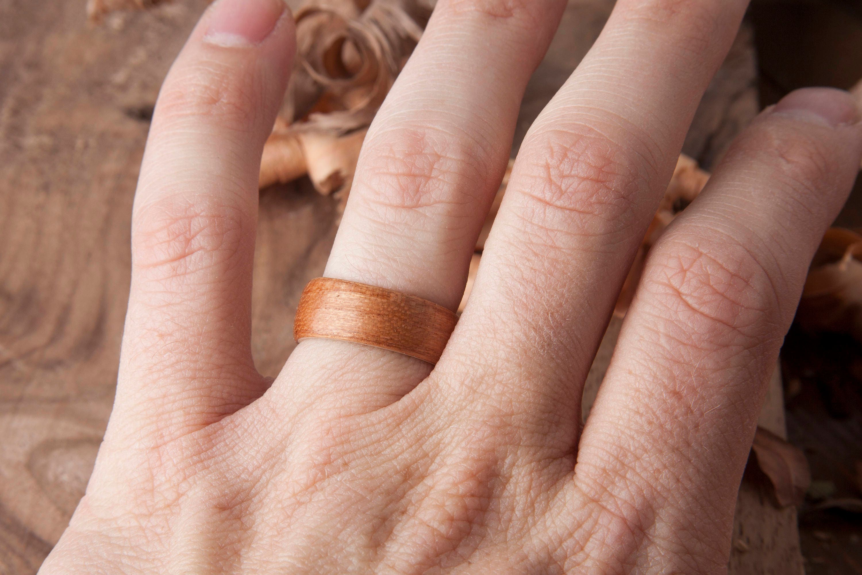 Bentwood Cherry Maple Ring Engagement Ring Wedding Ring | Etsy