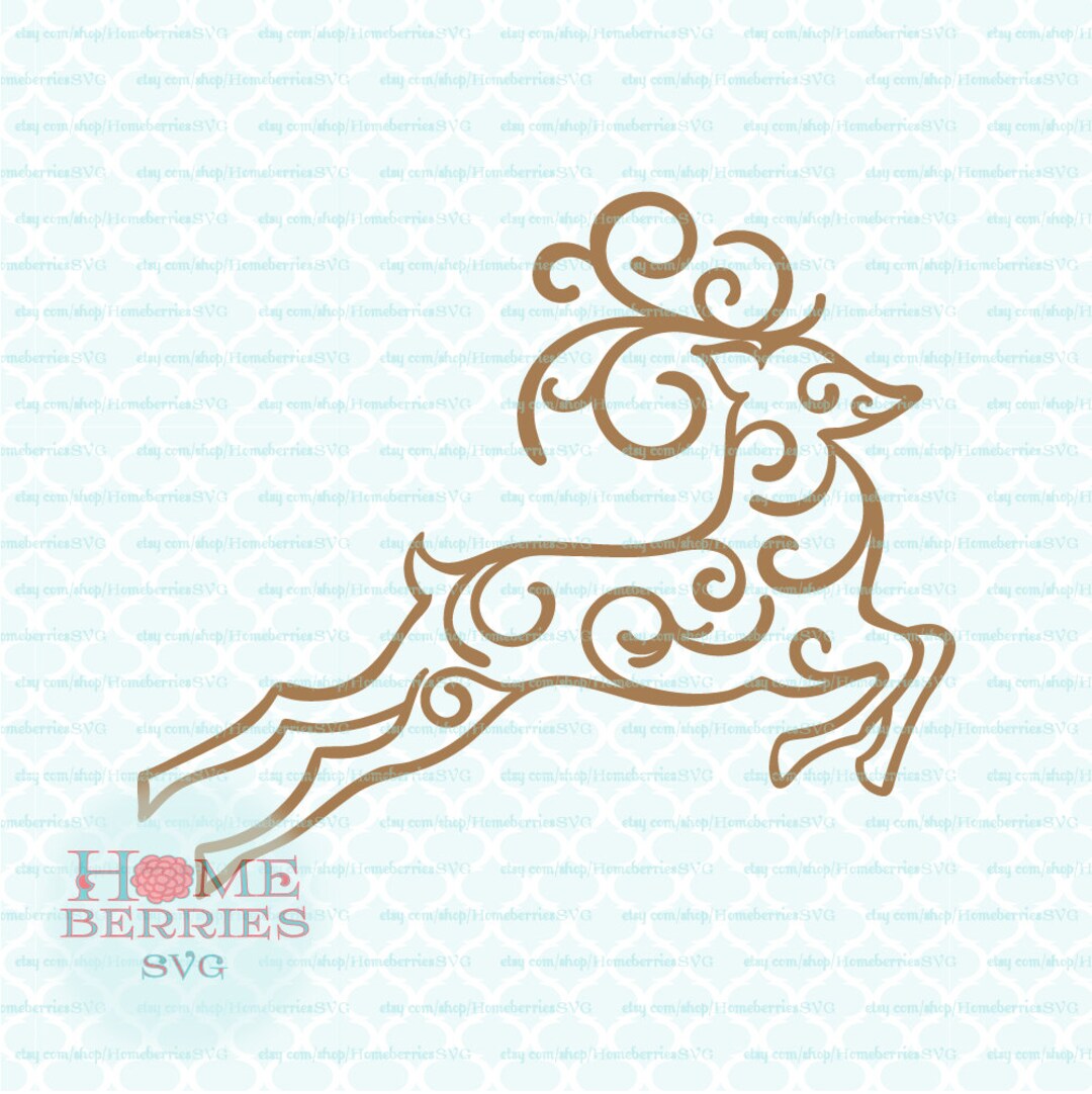 Christmas Svg Filigree Flourish Swirly Reindeer Comet Svg Dxf Eps Jpg ...