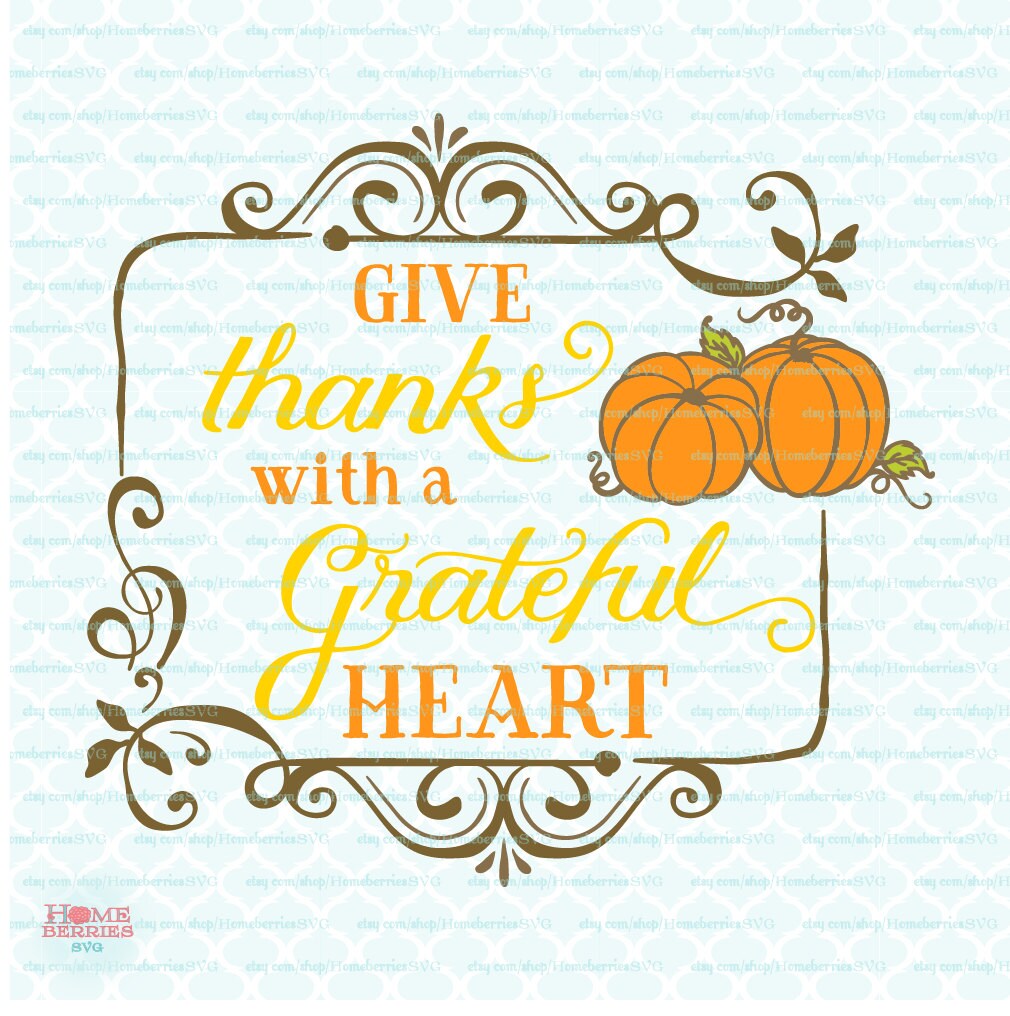 Give Thanks With A Grateful Heart Thanksgiving Sign Quote | Etsy