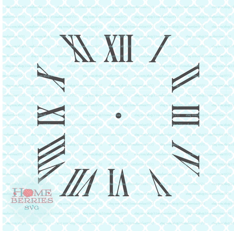 Square Clock Face Svg Roman Numerals Clock Svg DIY Home Decor Svg Dxf ...