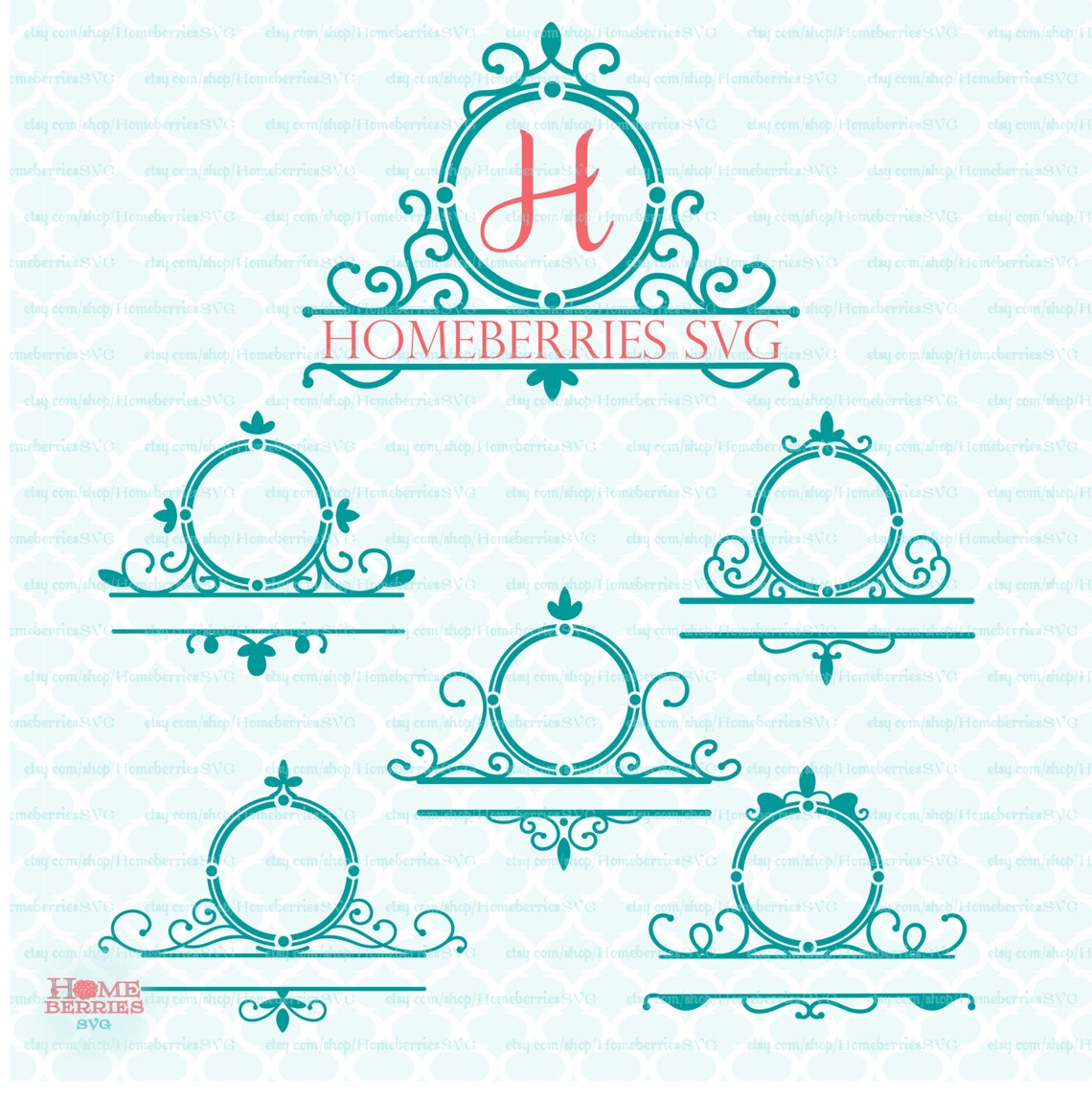 Regal Monogram Frames Svg Dxf Eps Regal Monogram Svg Wedding Svg Dxf ...