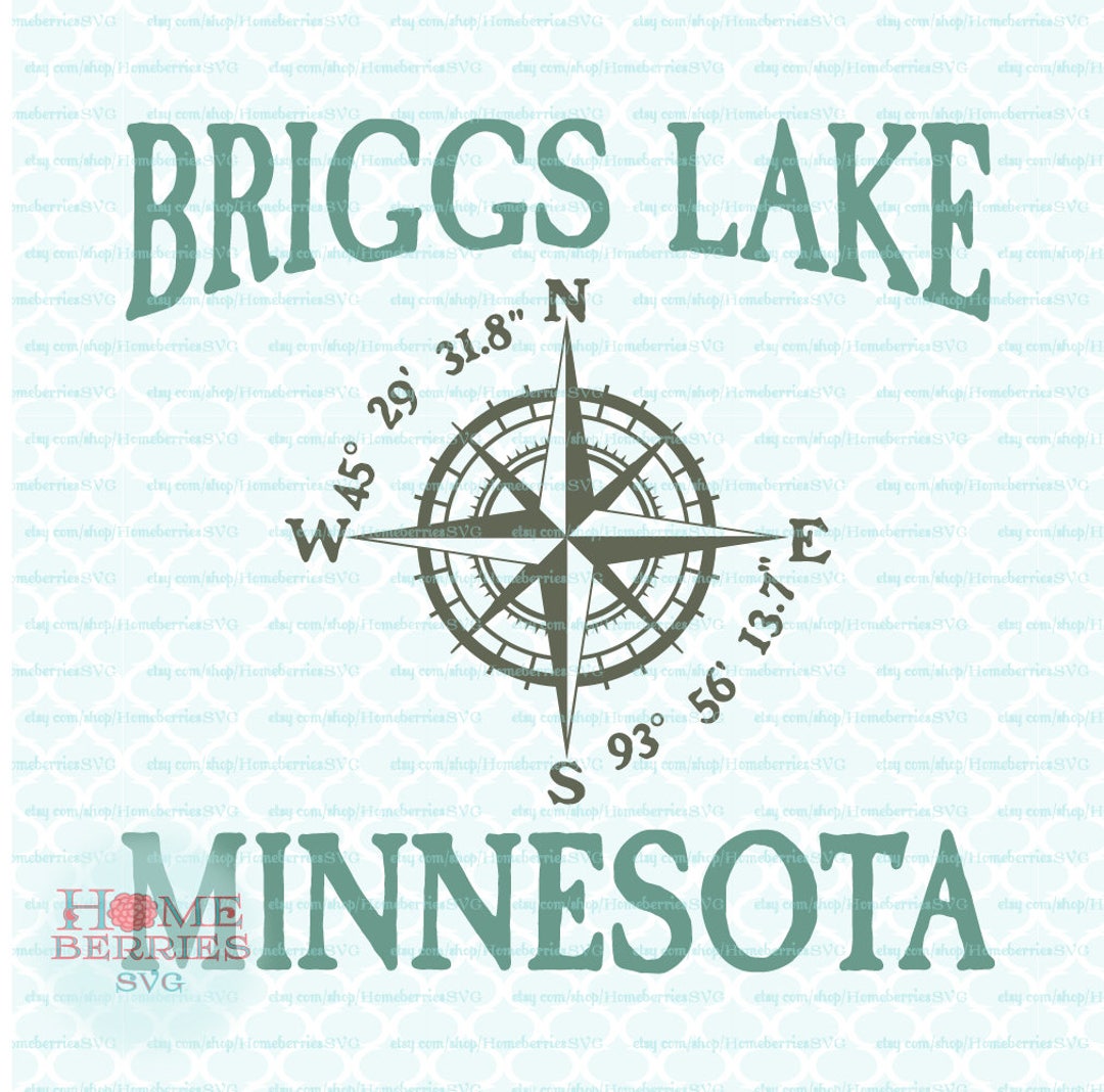 Briggs Lake Minnesota MN Nautical Location Compass Rose Latitude ...
