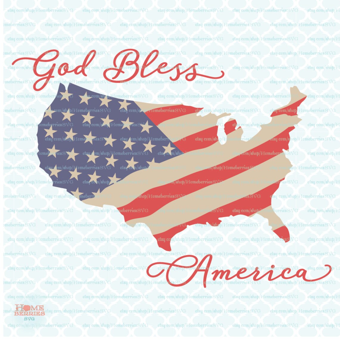 God Bless America USA Flag Red White and Blue Patriotic Proud - Etsy