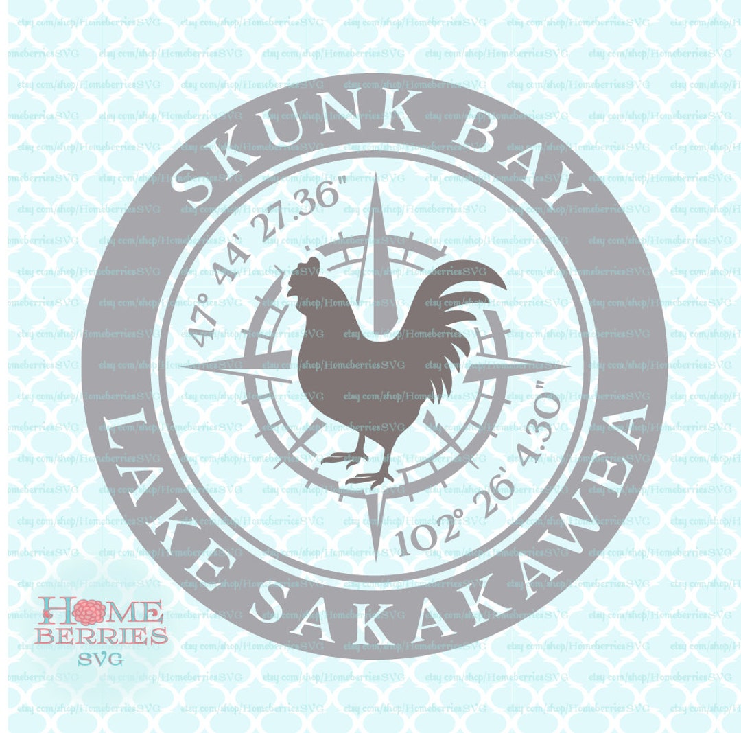 Skunk Bay Lake Sakakawea North Dakota Hometown Home Compass Rose ...