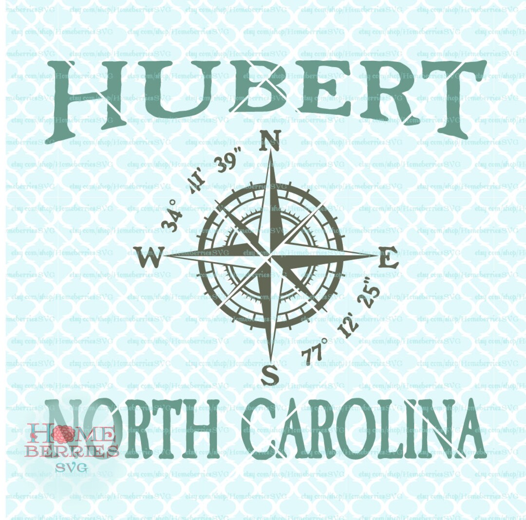Hubert North Carolina Svg Nautical Location Svg Compass Rose Svg ...