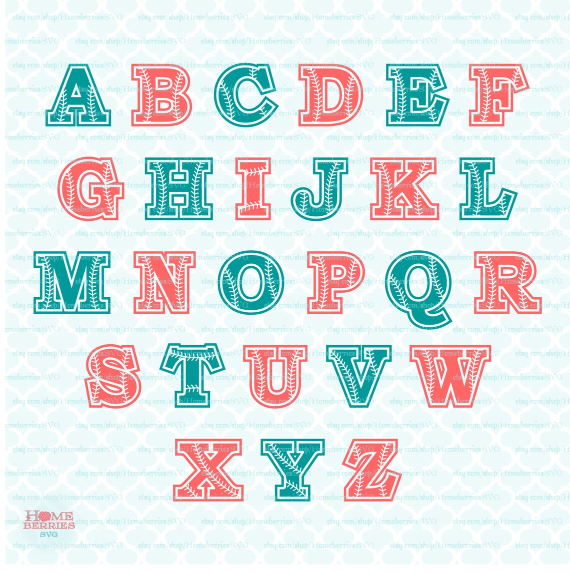 Baseball Font Svg Baseball Svg Monogram Font Svg Baseball - Etsy