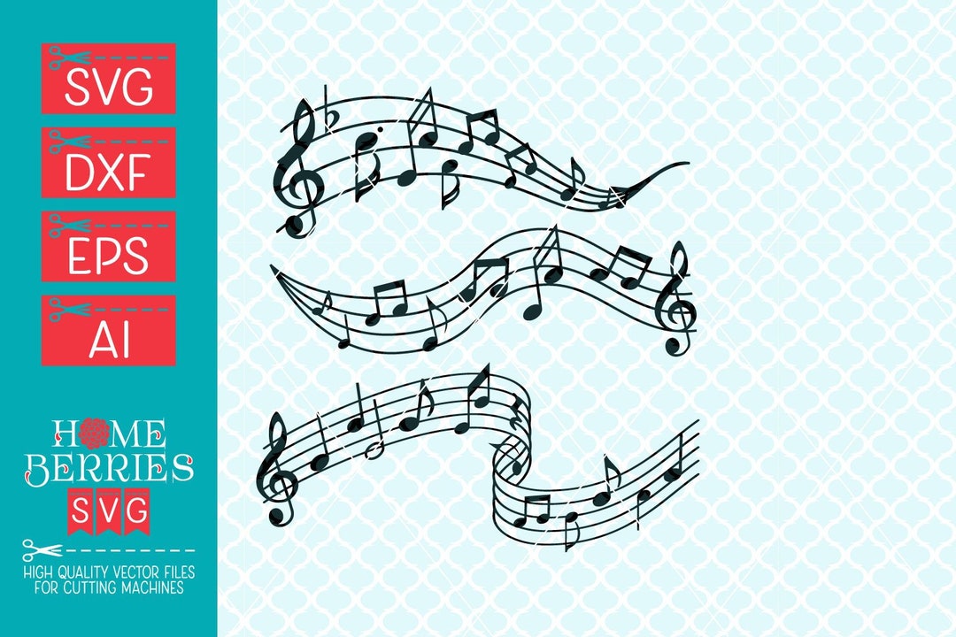 Musical Staff Bundle Music Notes Svg Dxf Eps Ai Cut Files for Cricut ...