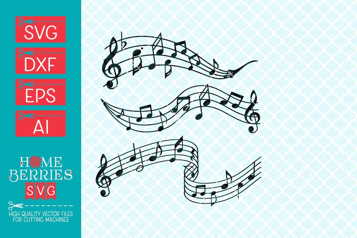 Musical Staff Bundle Music Notes Svg Dxf Eps Ai Cut Files for Cricut ...